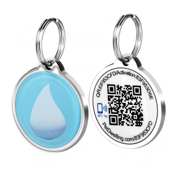 Nature-Raindrop Tag w/NFC | Pet Dwelling