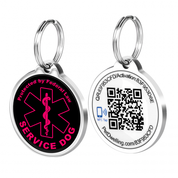 Smart Service Dog Tag/Black | Pet Dwelling